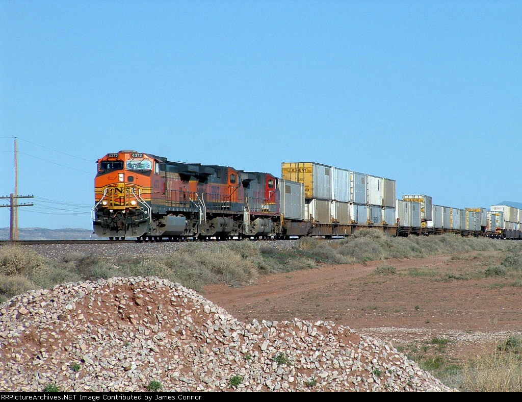 BNSF StackTrain at led by C44-9W 4372